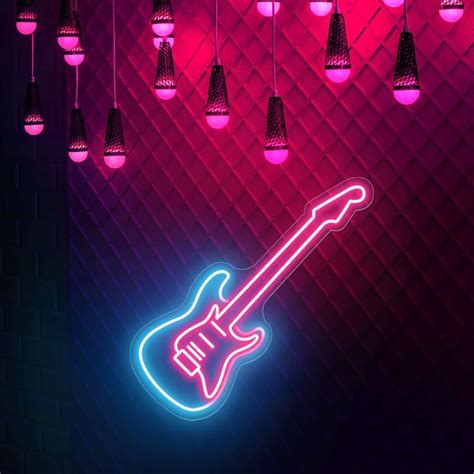 Custom Guitar Sign Guitar Neon Sign Electric Guitar Guitar Ts