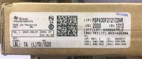 MSP430F2121IDWR Texas Instruments Embedded Microcontrollers 20 SOIC At Rs 200 In Mumbai