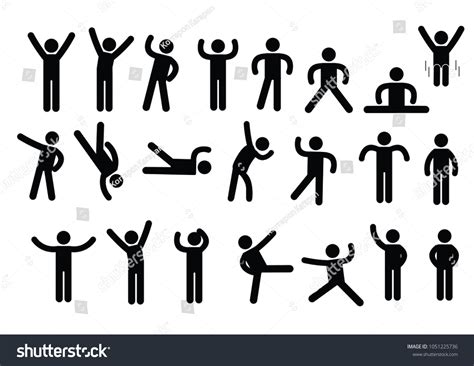 Person Basic Body Language Pictogram Symbol Stock Vector Royalty Free