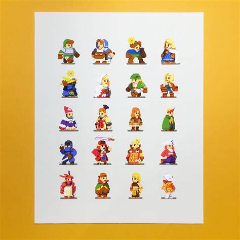 Tactics Classes Pixel Art Sprite Sheet Rpg Job Classes Fine Art Giclée Print Etsy Canada