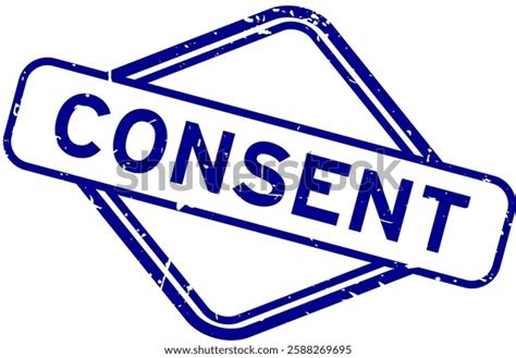 Grunge Blue Consent Word Rubber Seal Stock Vector Royalty Free