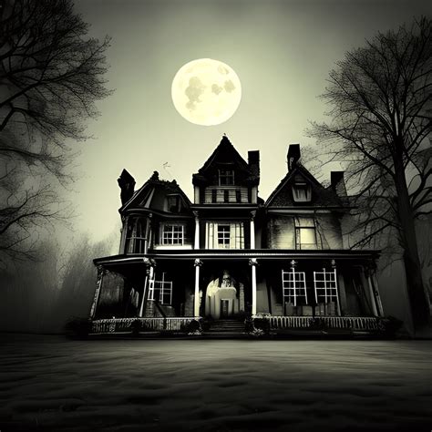 Eerie Haunted Mansion At Night · Creative Fabrica