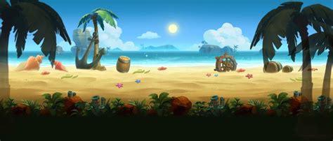 Artstation Side Scrollingbeach H J W Pixel Art Games Landscape