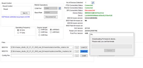 mmwaveicboost iwr isk dca evm使用mmwave studio时卡在 mss fw加载上 其它模拟产品 Read Only 存档论坛