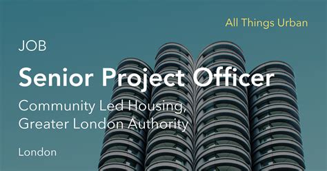 All Things Urban Senior Project Officer Community Led Housing At