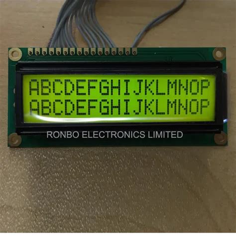 Monochrome Lcd Module 162 Character Lcd Screen Stn Yellow Green