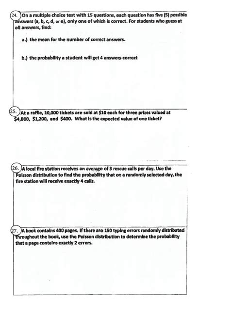 solved 24 on a multiple choice test with 25 questions each