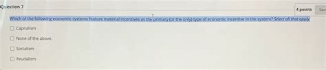 Solved Question 74 ﻿pointswhich Of The Following Economic