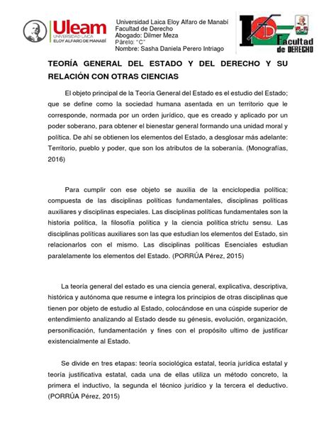 Teoría General Del Estado Y Del Derecho Y Su Relación Con Otras