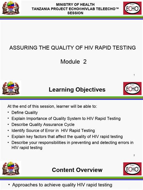 Module 2 Assuring The Quality Of Hiv Rapid Testing Pdf Quality Assurance Quality