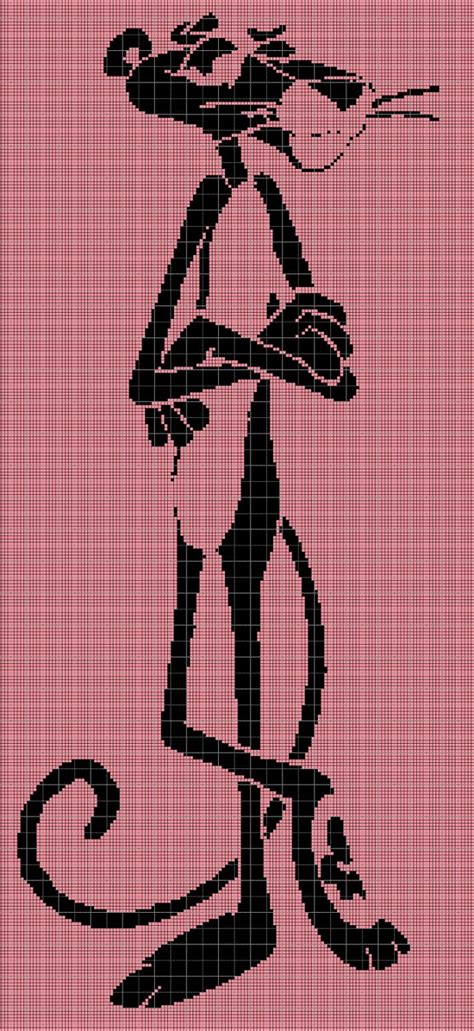 Pink Panther Silhouette Cross Stitch Pattern In Pdf