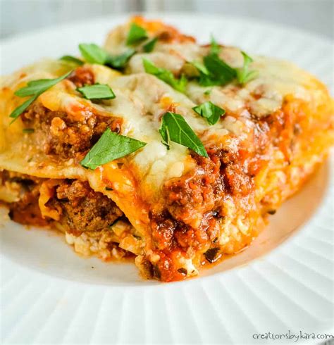 Super Easy No Boil Lasagna Recipe Creations By Kara