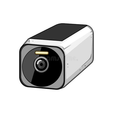 Tracking Facial Recognition Camera Cartoon Vector Illustration Stock