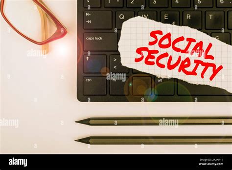 Conceptual Caption Social Security Business Showcase Assistance From State Showing With