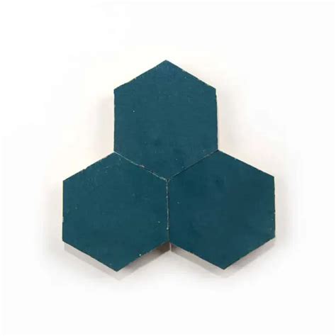 Handcrafted Moroccan Ceramic Tiles 3 5 Inch Hex Aegean Hex Zllige