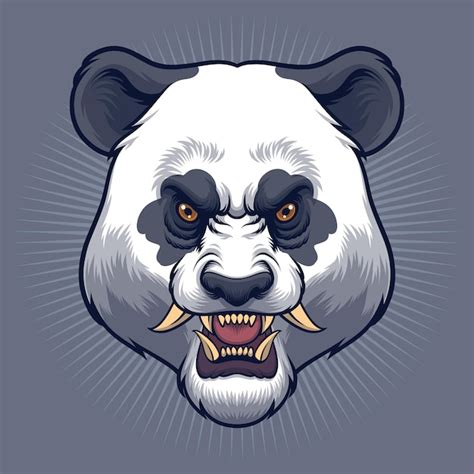 일본식 화난 팬더 그리기 프리미엄 벡터