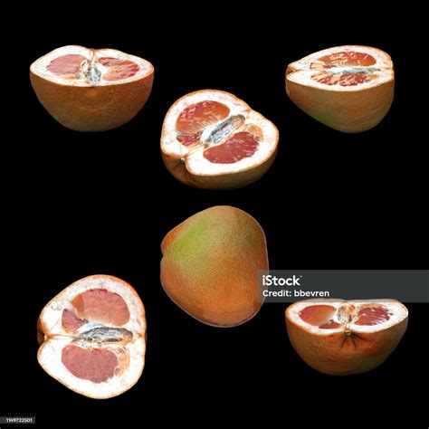 반 자 몽 검정 배경 다중 각도 3d 렌더링 0명에 대한 스톡 사진 및 기타 이미지 0명 3차원 형태 건강한 식생활
