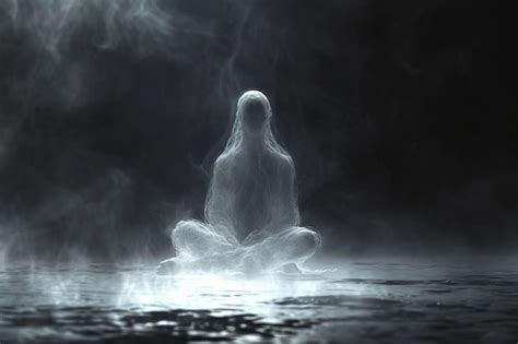 A Spooky Ghost Floating In The Dark Premium Ai Generated Image