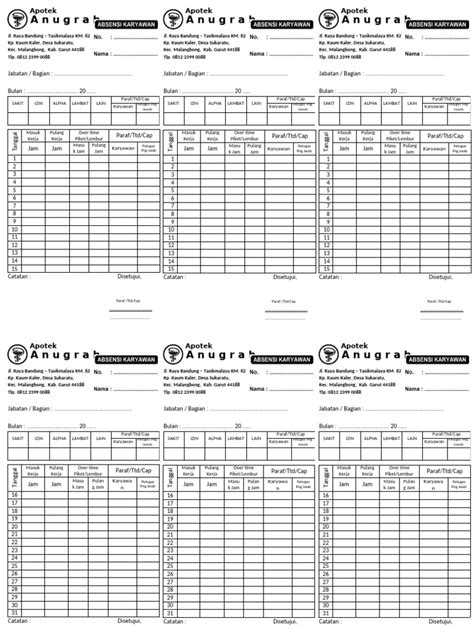 Absensi Karyawan Pdf