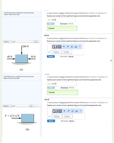 Solved The 20 Kg Block Is Subjected To The Forces Shown Chegg