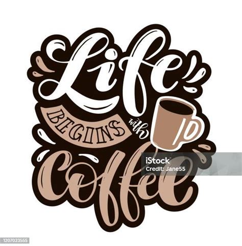 Kutipan Inspirasi Tangan Digambar Doodle Huruf Poster Tentang Kopi