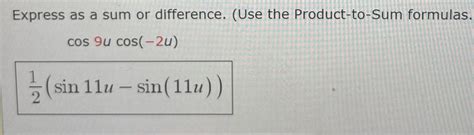Solved Express As A Sum Or Difference Use The Chegg Com