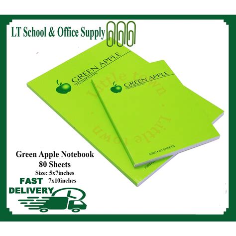 Green Apple Notebook Padded Type 80 Sheets Shopee Philippines