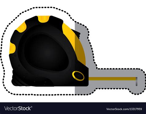 Sticker Tape Measure Icon Tool With Black Body Vector Image