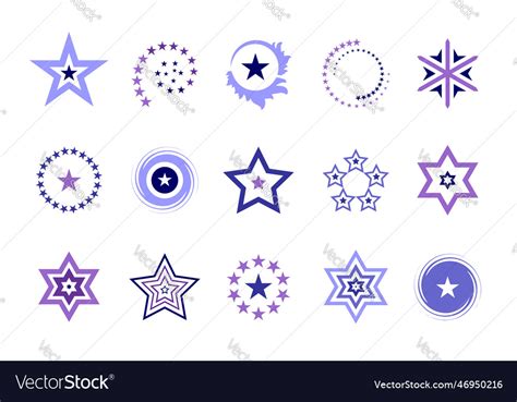 Stars Icons Set Royalty Free Vector Image Vectorstock