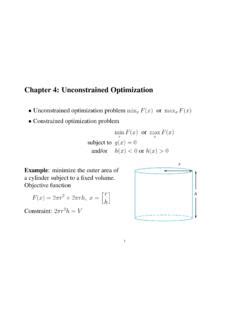 Chapter Unconstrained Optimization McMaster University Chapter Unconstrained