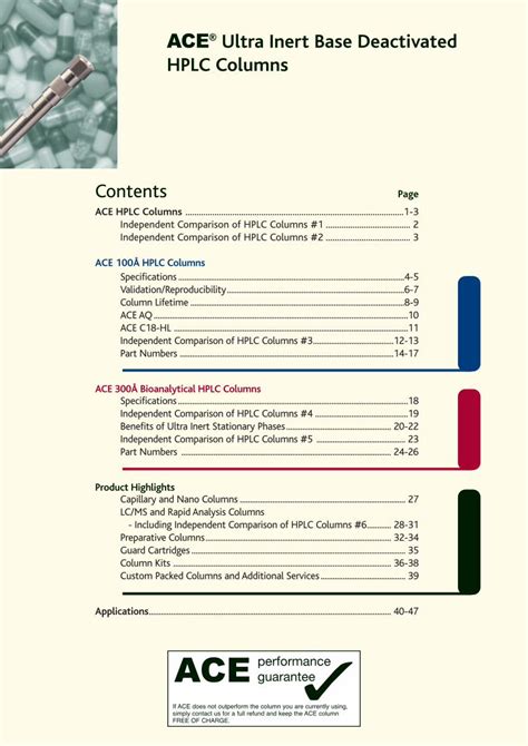 Pdf Ace Hplc Columns 建宏層析企業股份有限公司ace 100Å Hplc Columns Ultra High