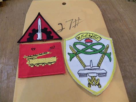 Kuwait Army Patches 3 Arab Script On Two Rocket Launcher Swords And