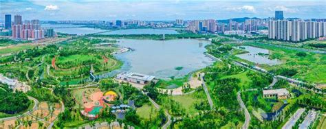 鸟瞰基本建成的江夏中央大公园 湖北日报新闻客户端