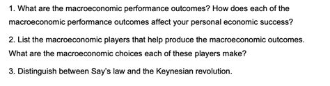 Solved 1 What Are The Macroeconomic Performance Outcomes