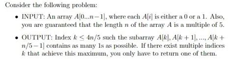 Solved Consider The Following Problem Input An Array