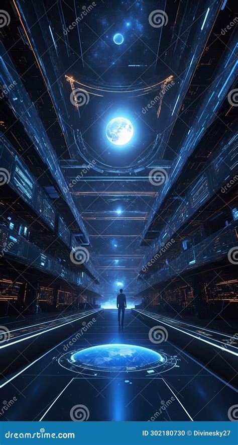 Quantumquotient Chronicles Dataeclipse S Tech Frontier Ai Generate Stock Illustration