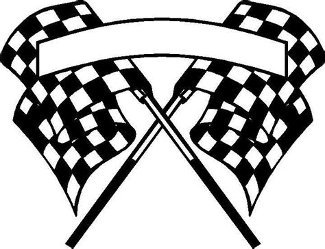 Crossed Checkered Flags Decal Sticker 21