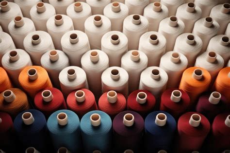 Premium Photo Colorful Array Of Textile Threads On Spools