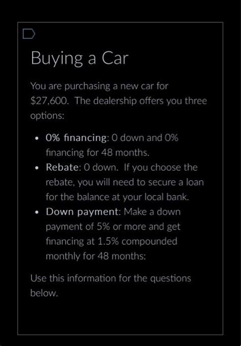 Solved Question 1 25 Pts Use The Buying A Car Information