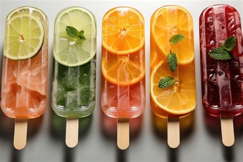 Las paletas heladas para bebidas de verano están listas para servirse