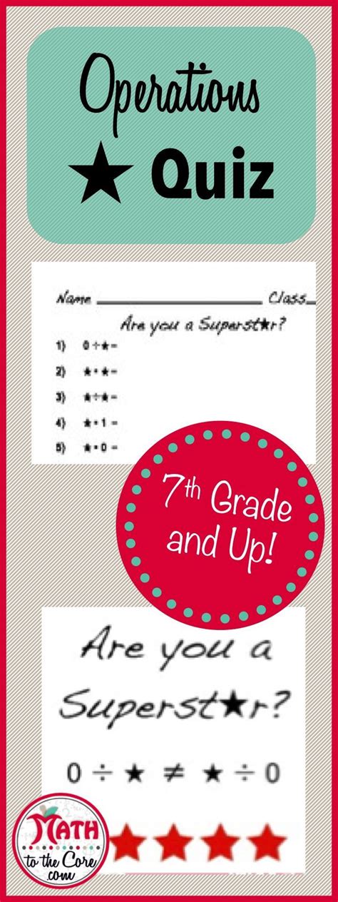 Math Operations Quiz For Students