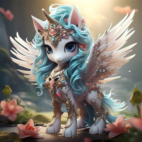 Premium Ai Image Chibi Unicorn