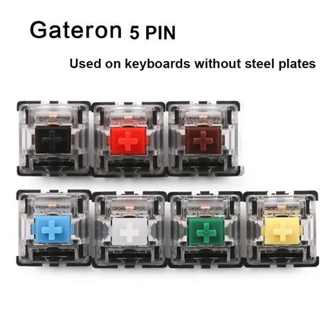 Механическая клавиатура Gateron switch, 5 контактов, прозрачная ...