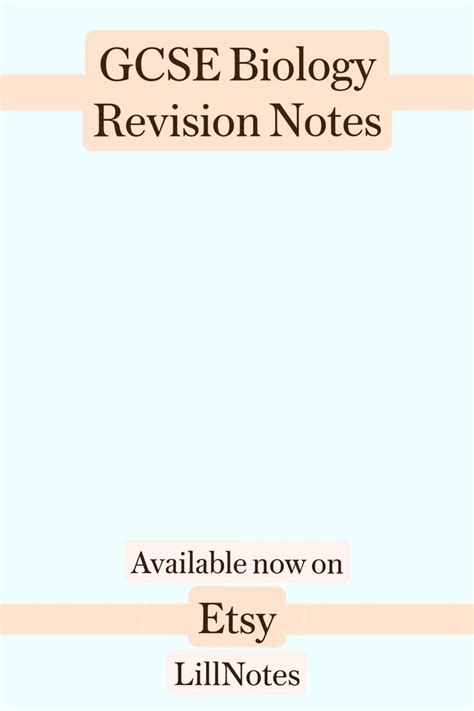 Aesthetic Gcse Biology Revision Notes On Etsy