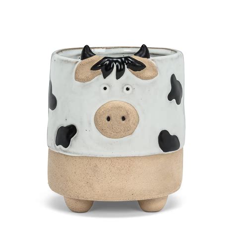 Abbott Collection 27 Critter 826 Lg Large Cow On Legs Planter White