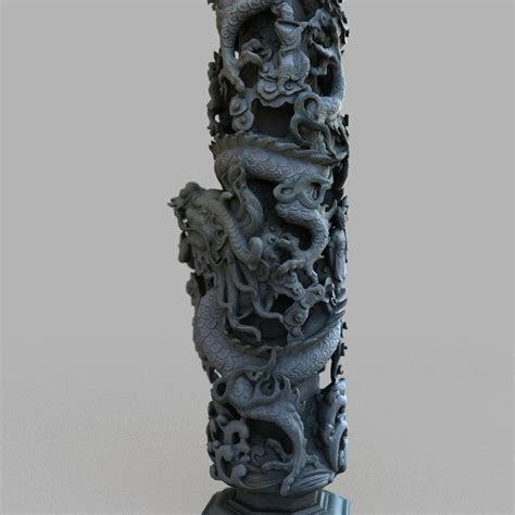 3d dragon column turbosquid 1290803