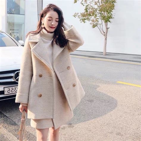 พร้อมส่ง Lovely Wool Set ชุดsetเสื้อโค้ทเกาหลีน่ารักผ้าwoolอุ่นสุดๆ