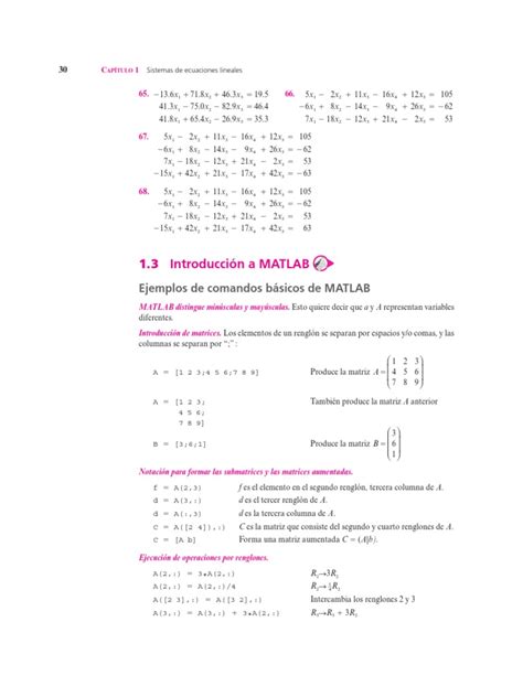 Matlab Pdf Matriz Matemáticas Álgebra Lineal