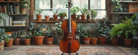 Classic Cello In A Cozy Room Setting Stock Illustration Illustration