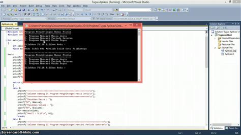 Aplikasi Sederhana Penghitungan Rumus Fisika Dengan Visual Studio Bahasa C Youtube